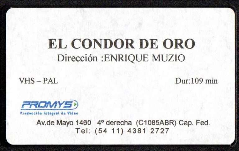 El Cóndor De Oro (1996) Con Pablo Alarcón - RaroVHS – El Archivo Del ...